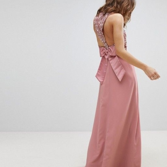 ASOS | Dresses | Nwt Asos Maya Tall Sequin Bow Back Maxi Dress Us 6 ...